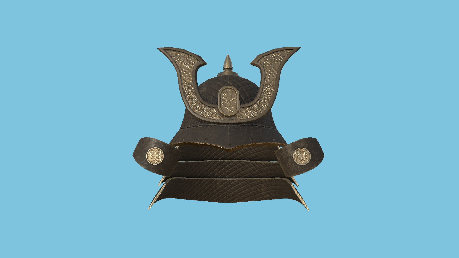 Samurai Helmet 07 Brown - Fantasy Character Design 3D Model ...