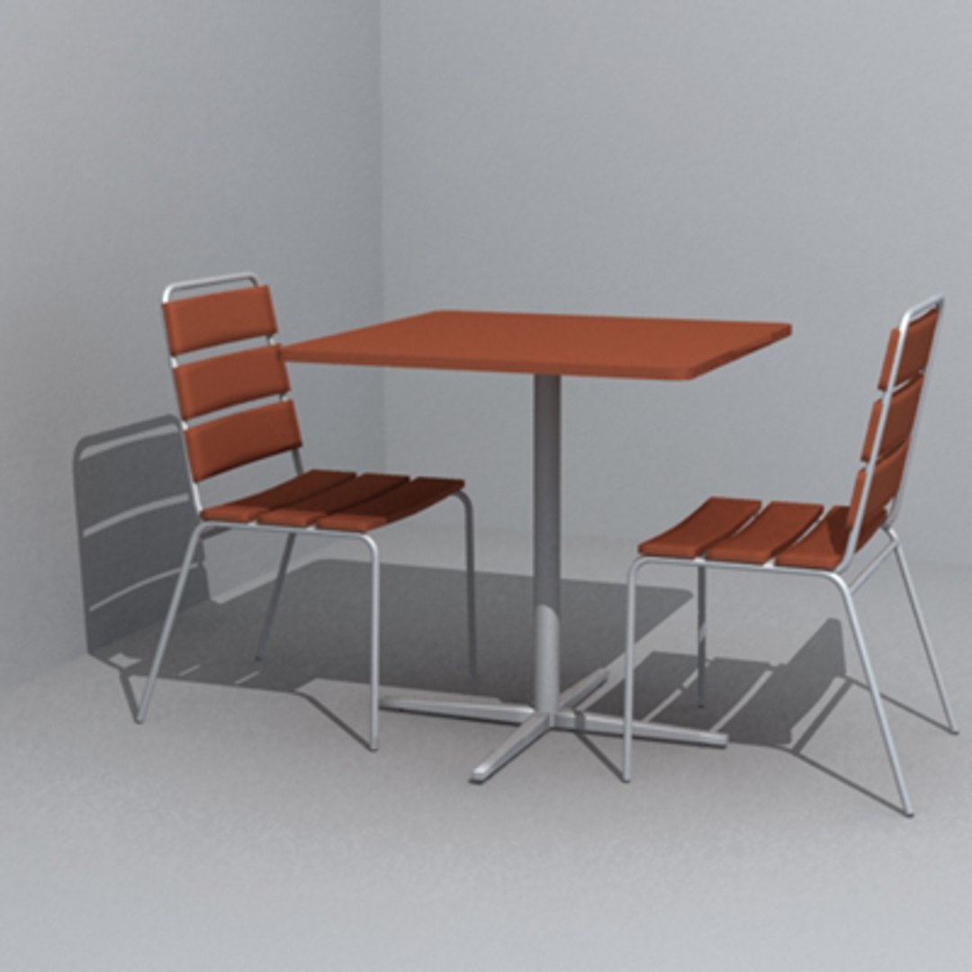 3d Model Food Court Chair Dining Table