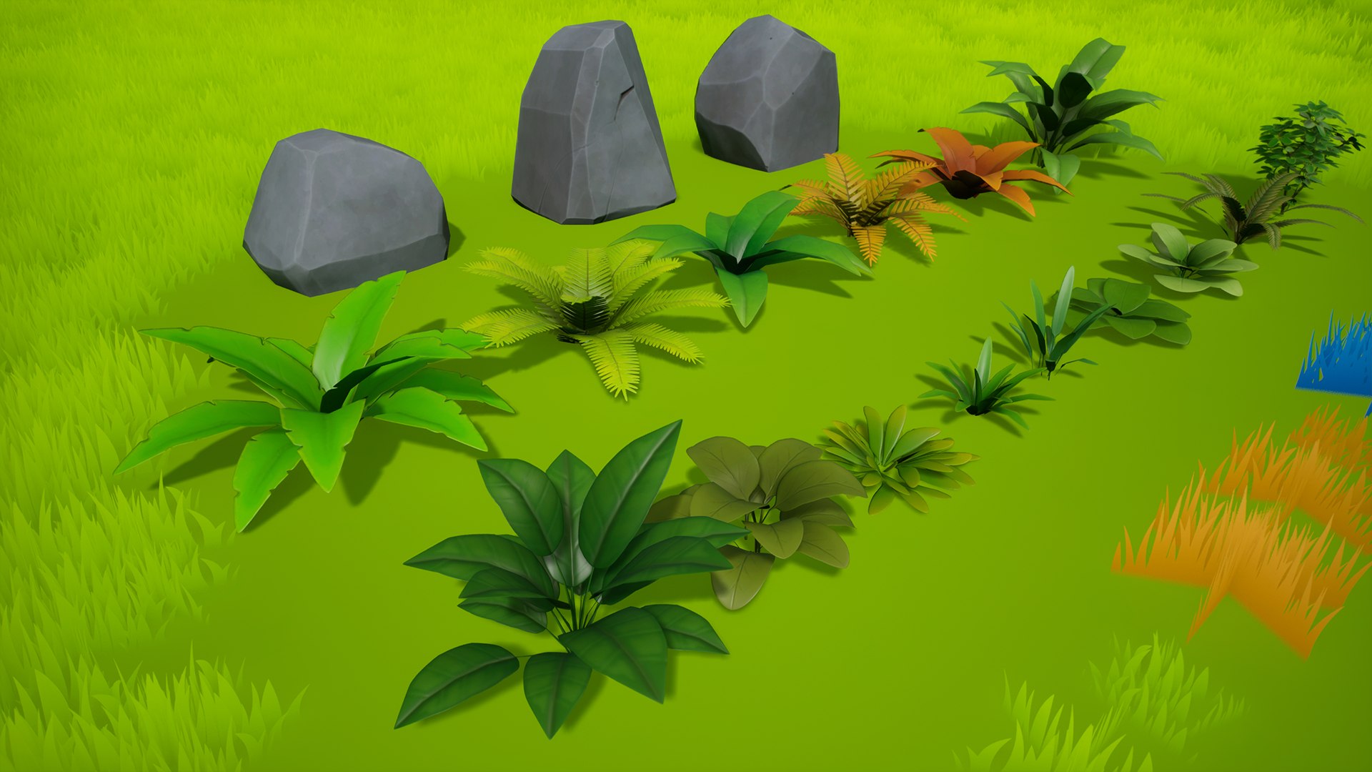 Stylized Grass And Plants 3D Model - TurboSquid 2224354