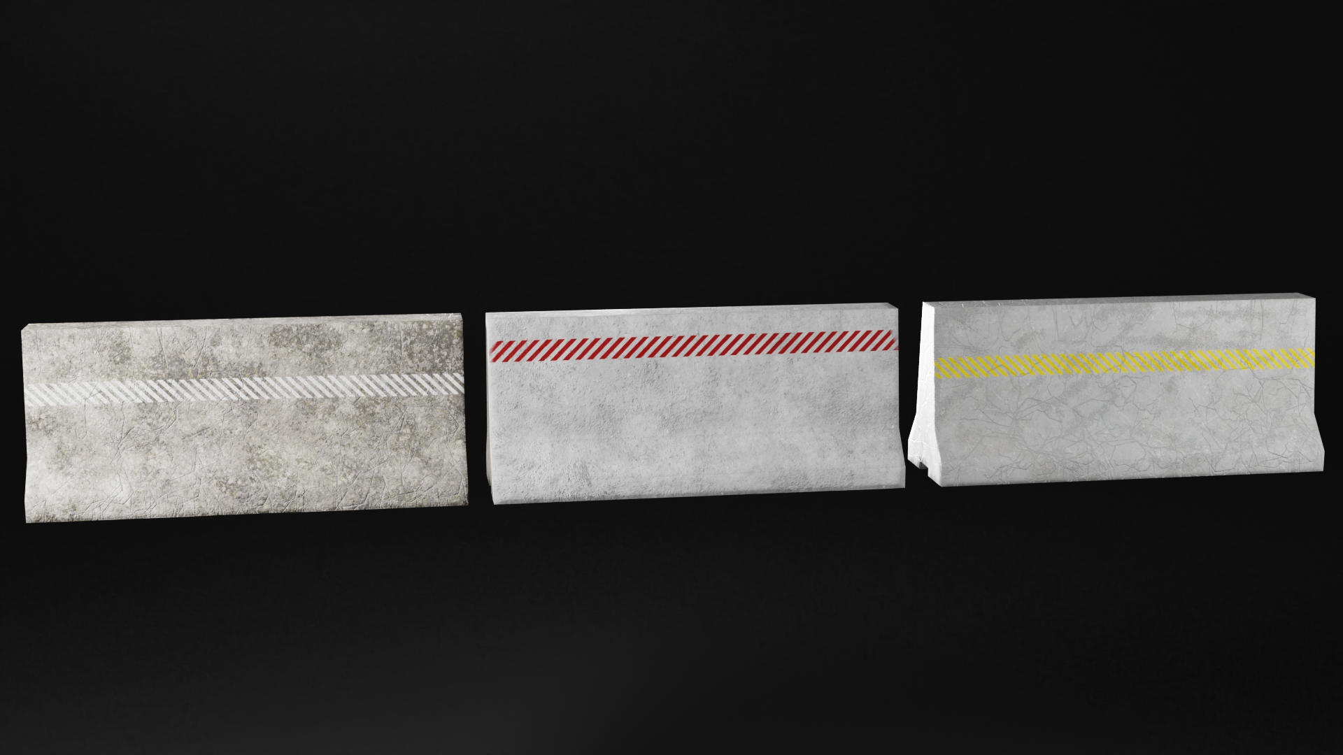 Collection Of Low - Poly Concrete Barrier By Nikdox 3D model ...