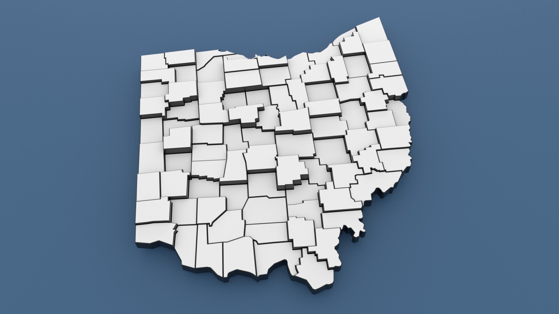 3D Ohio Counties - Map Of United States Of America USA - TurboSquid 2181495