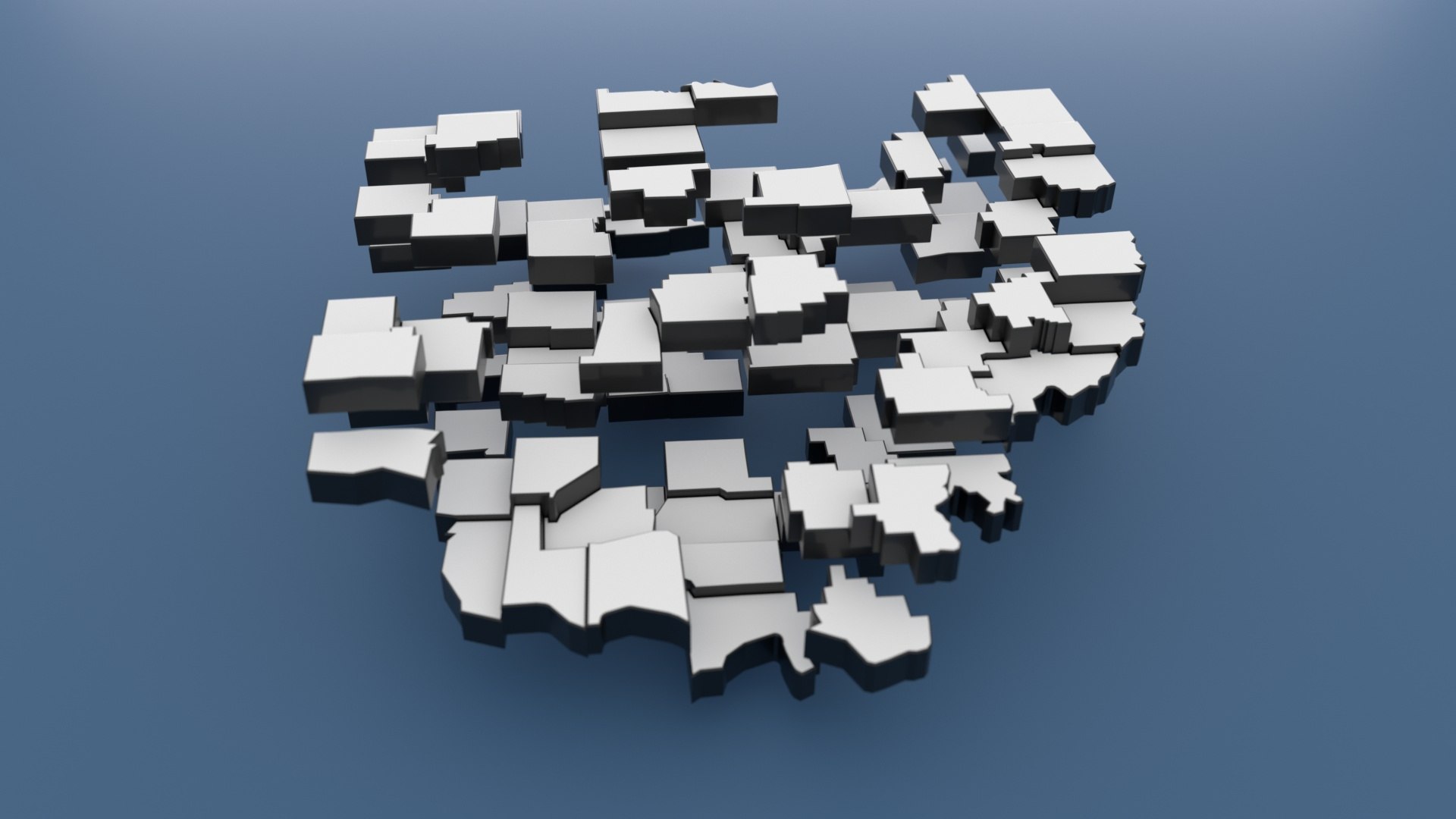 3D Ohio Counties - Map Of United States Of America USA - TurboSquid 2181495