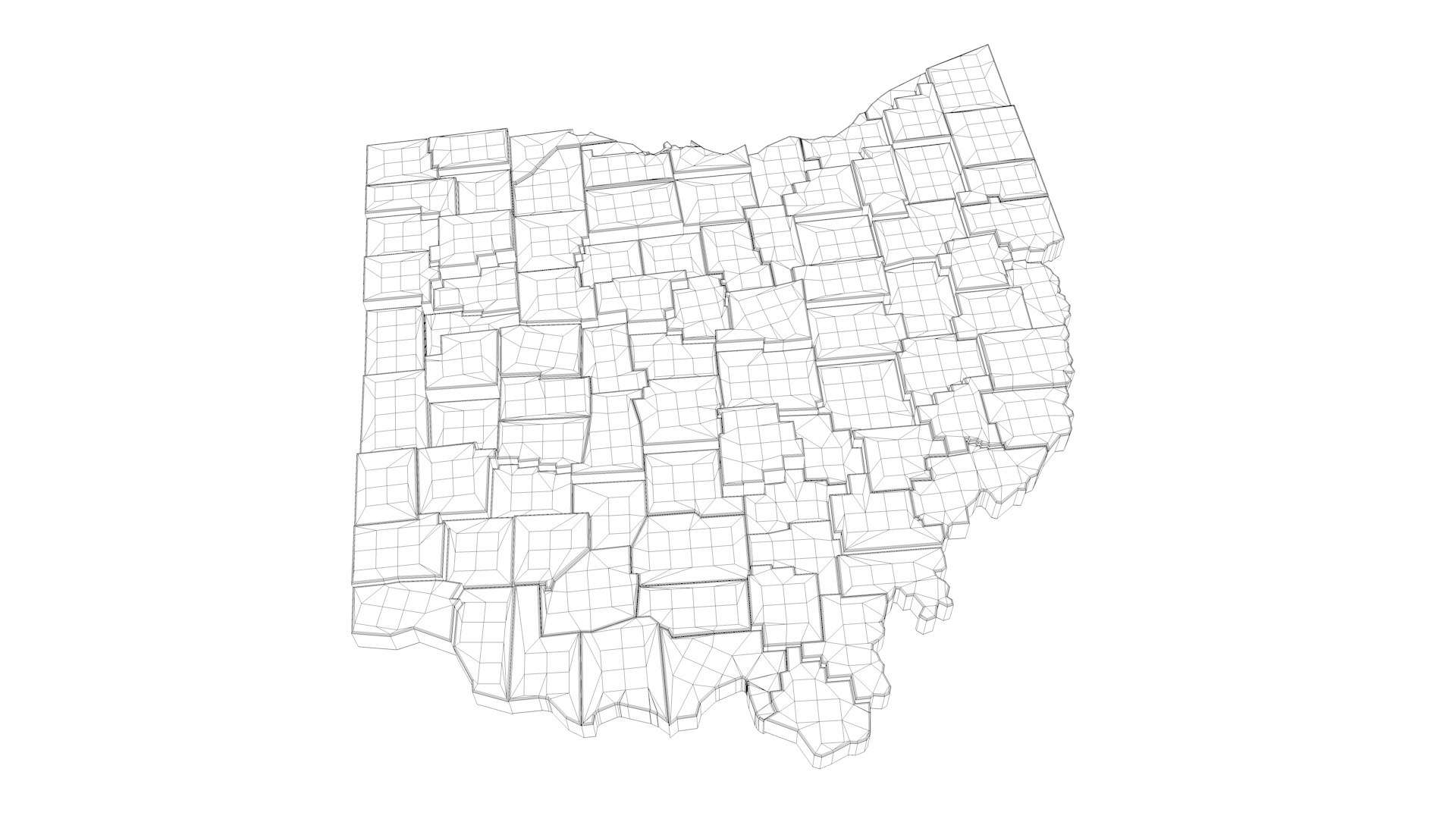 3D Ohio Counties - Map Of United States Of America USA - TurboSquid 2181495