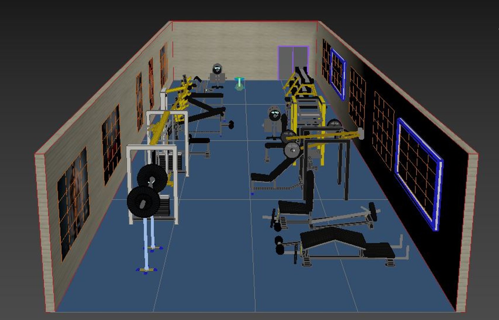 Gym Interior 3D Model - TurboSquid 1412340
