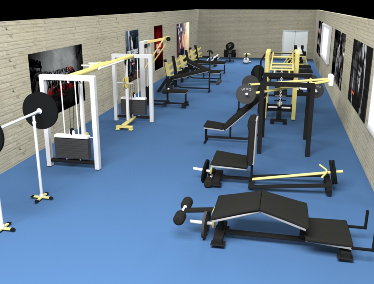 Gym Interior 3D Model - TurboSquid 1412340