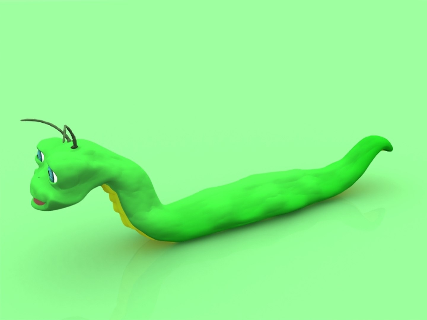 Worm Character 3d Model