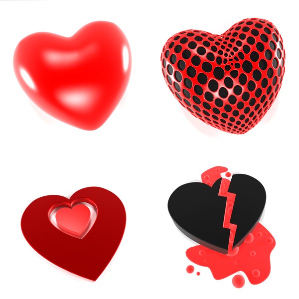3D hearts icons model - TurboSquid 1292381