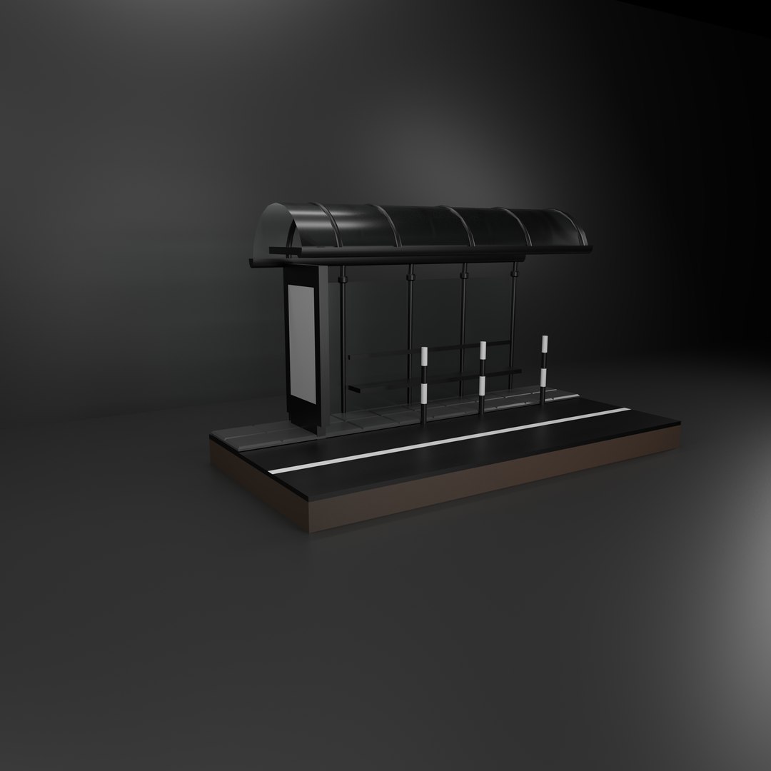 3D Bus Stop Low-poly 3D Model Model - TurboSquid 2334414