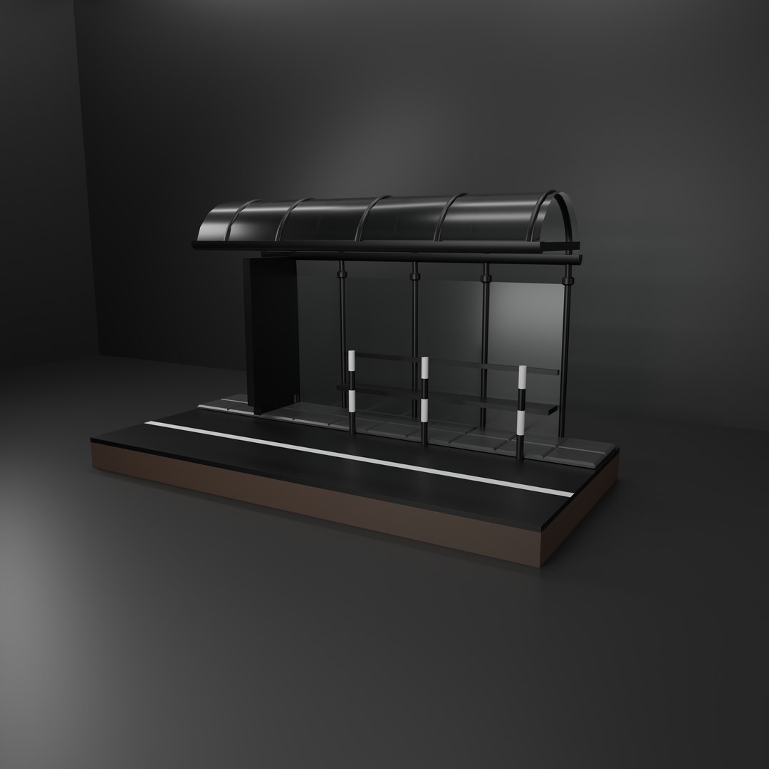 3D Bus Stop Low-poly 3D Model Model - TurboSquid 2334414