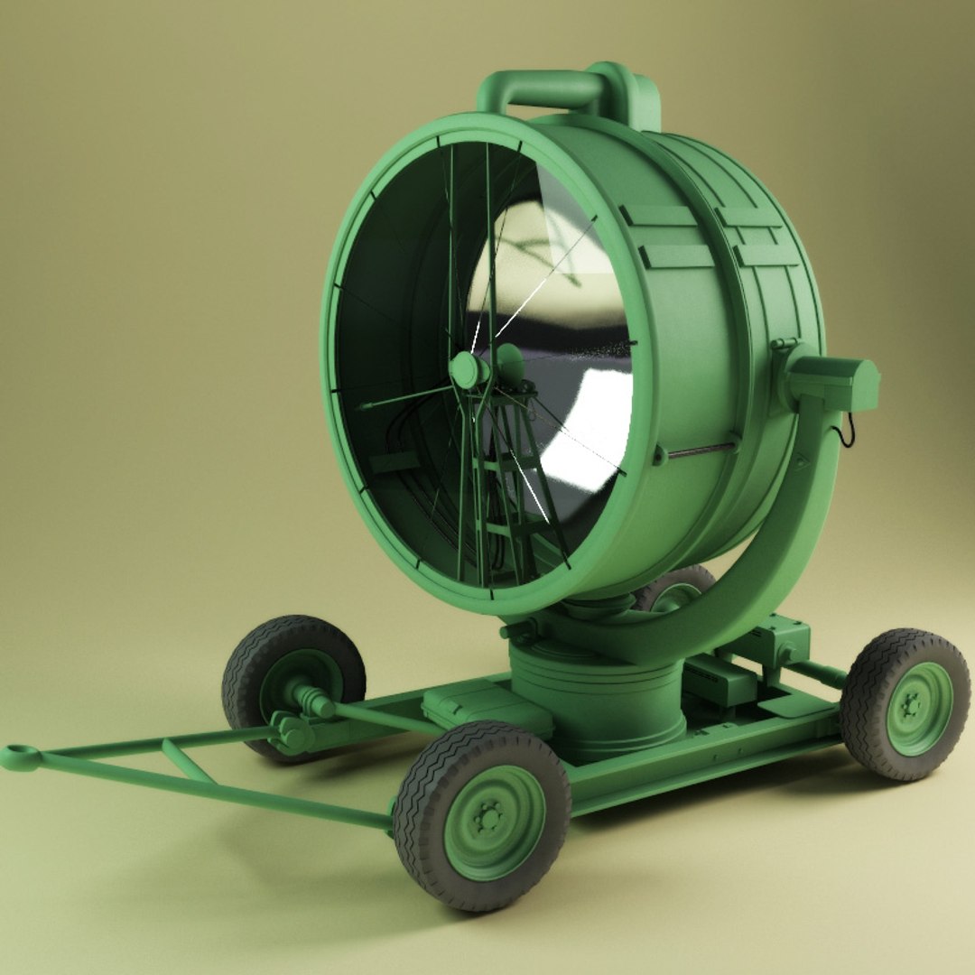 3d Model Of Military Searchlight
