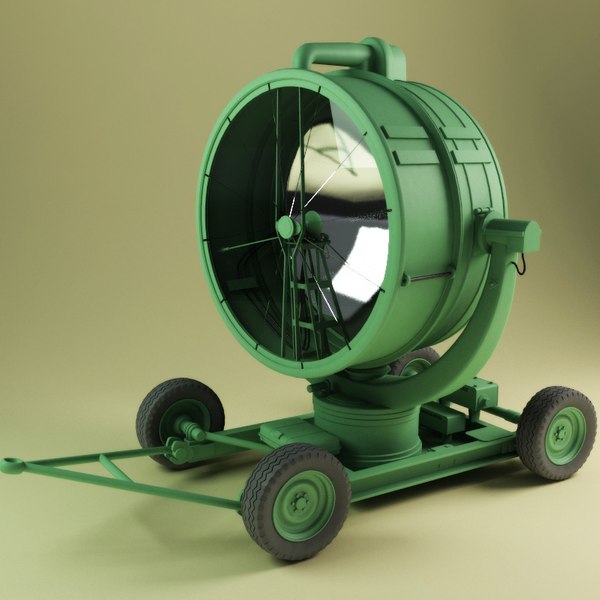 3d model of military searchlight
