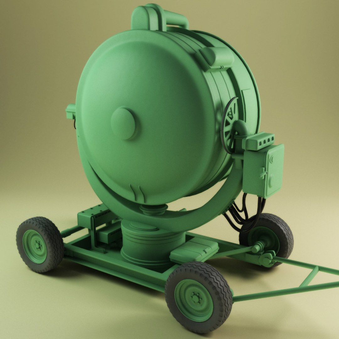 3d Model Of Military Searchlight