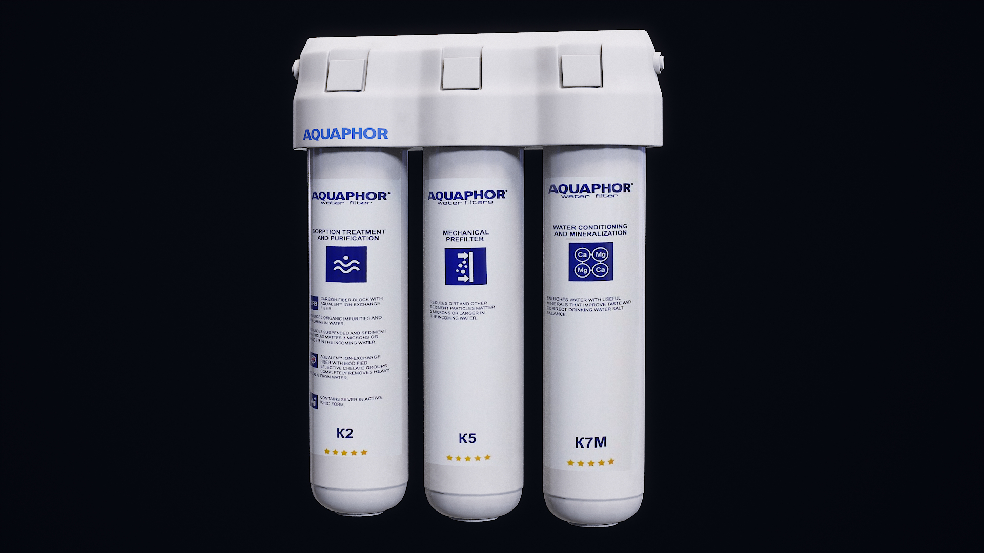 3D Model Three Stages Water Filtering System PBR - TurboSquid 1801318