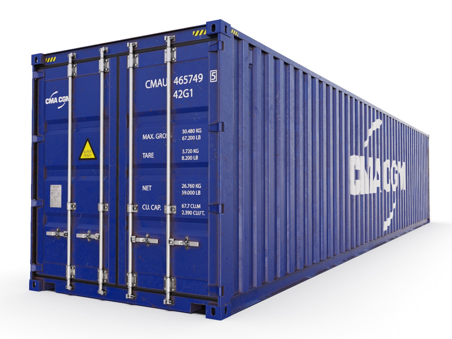 3D Shipping Container Cma-cgm 40 - TurboSquid 1618667