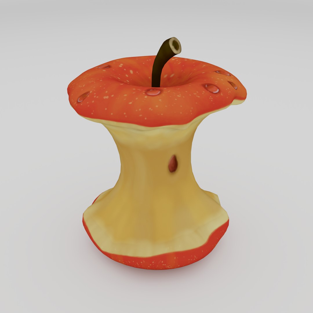 A Cartoon Eaten Apple 3D Model - TurboSquid 2122338