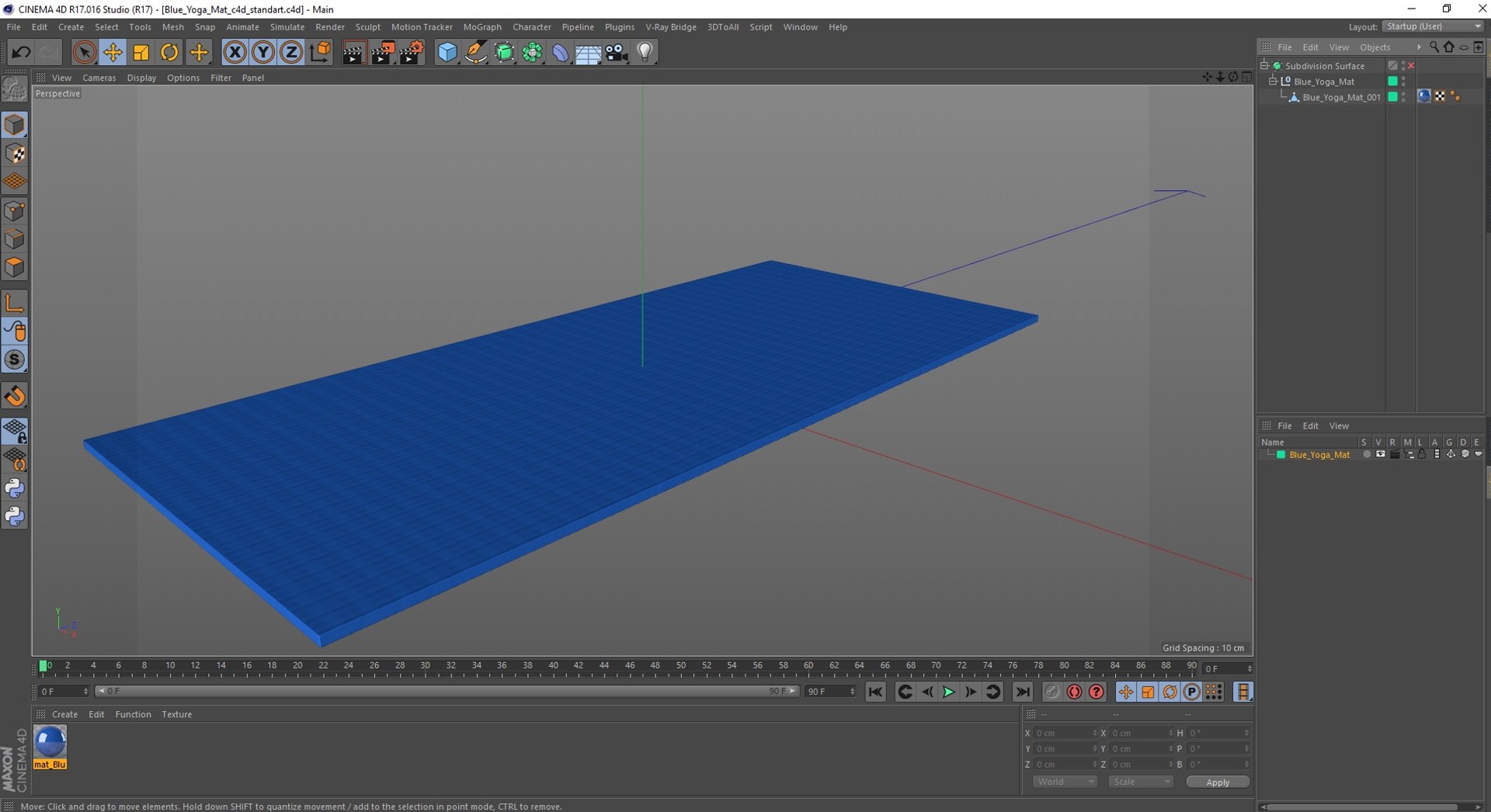 3D Blue Yoga Mat Model - TurboSquid 2141468