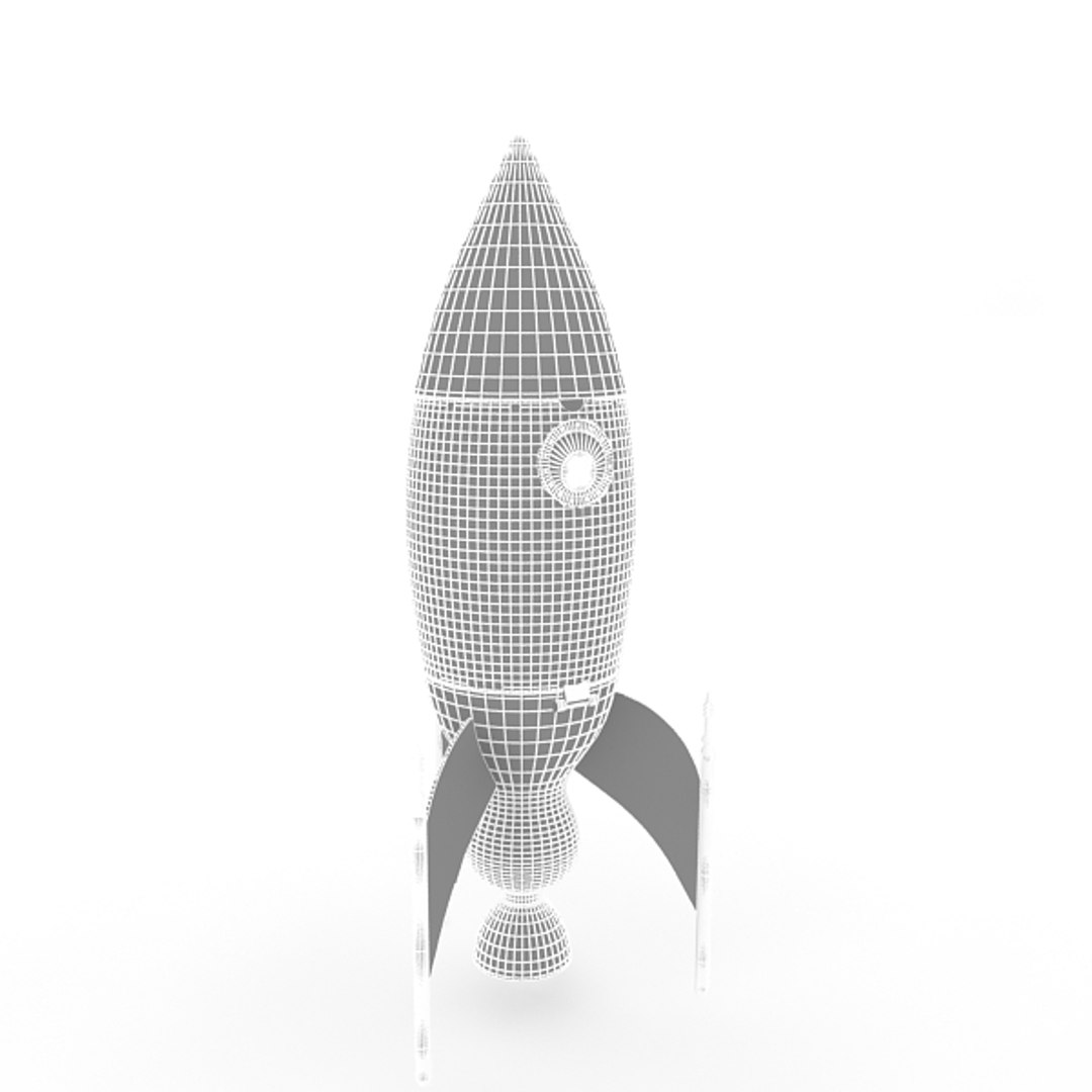 3d Model Of Retro Rocket