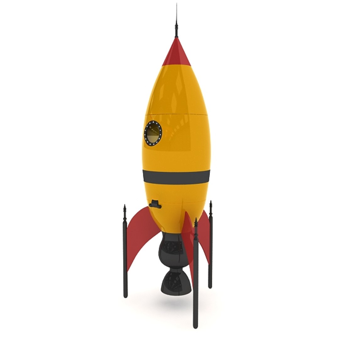 3d Model Of Retro Rocket