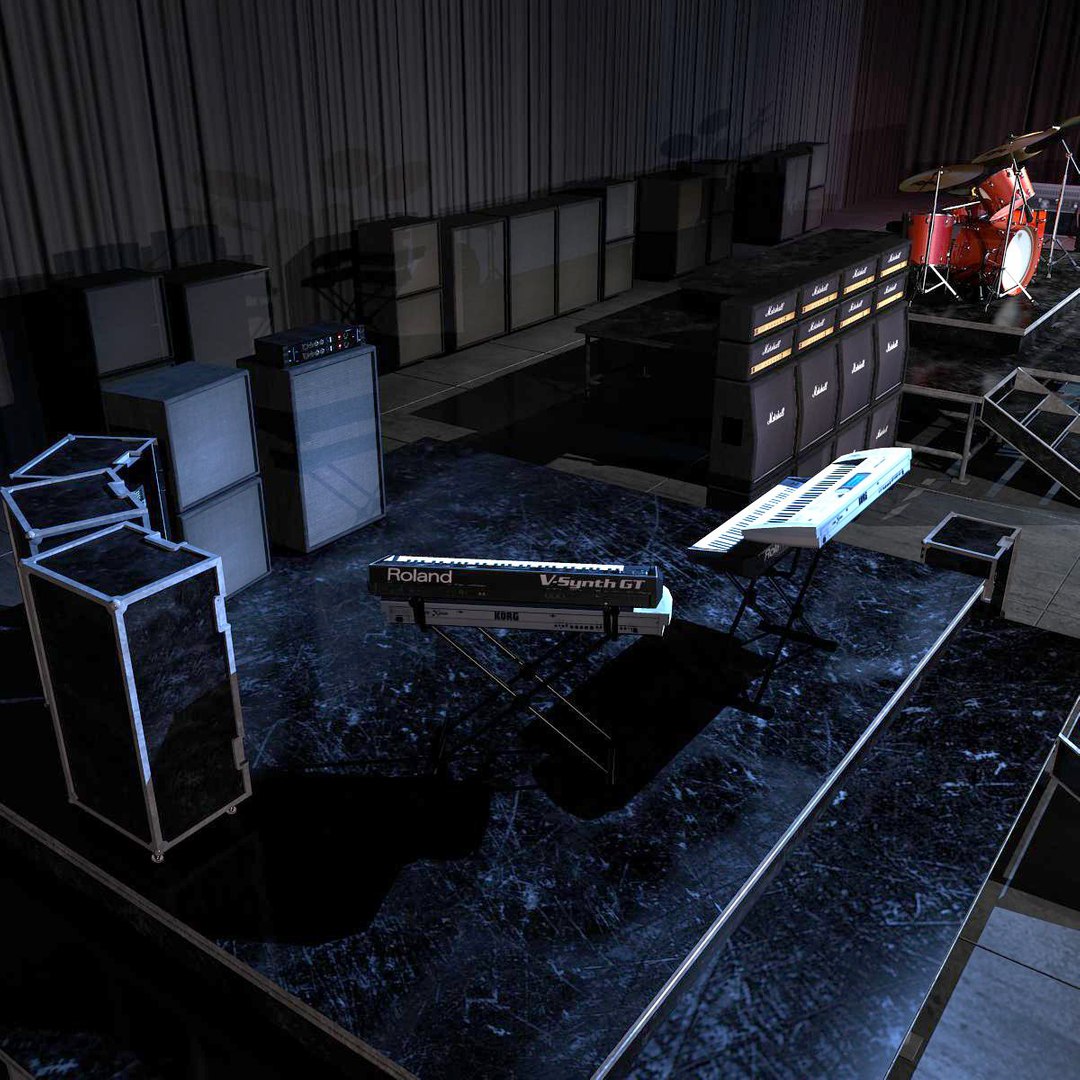 3d Model Live Band Set