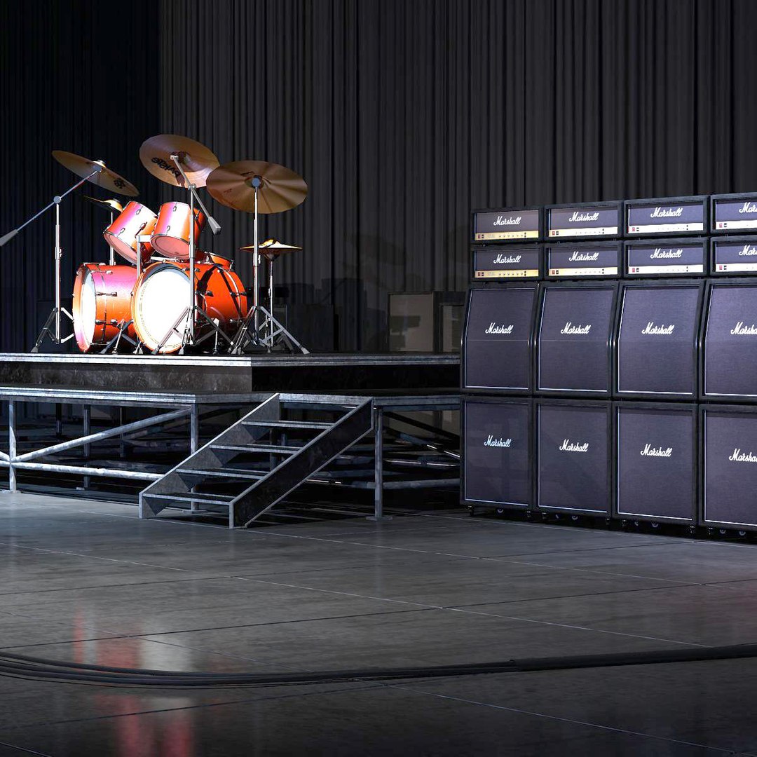 3d Model Live Band Set