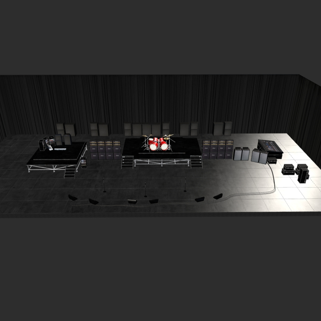 3d Model Live Band Set