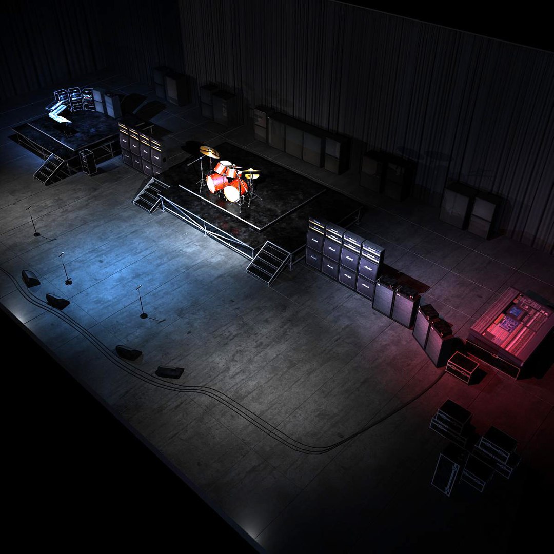 3d Model Live Band Set