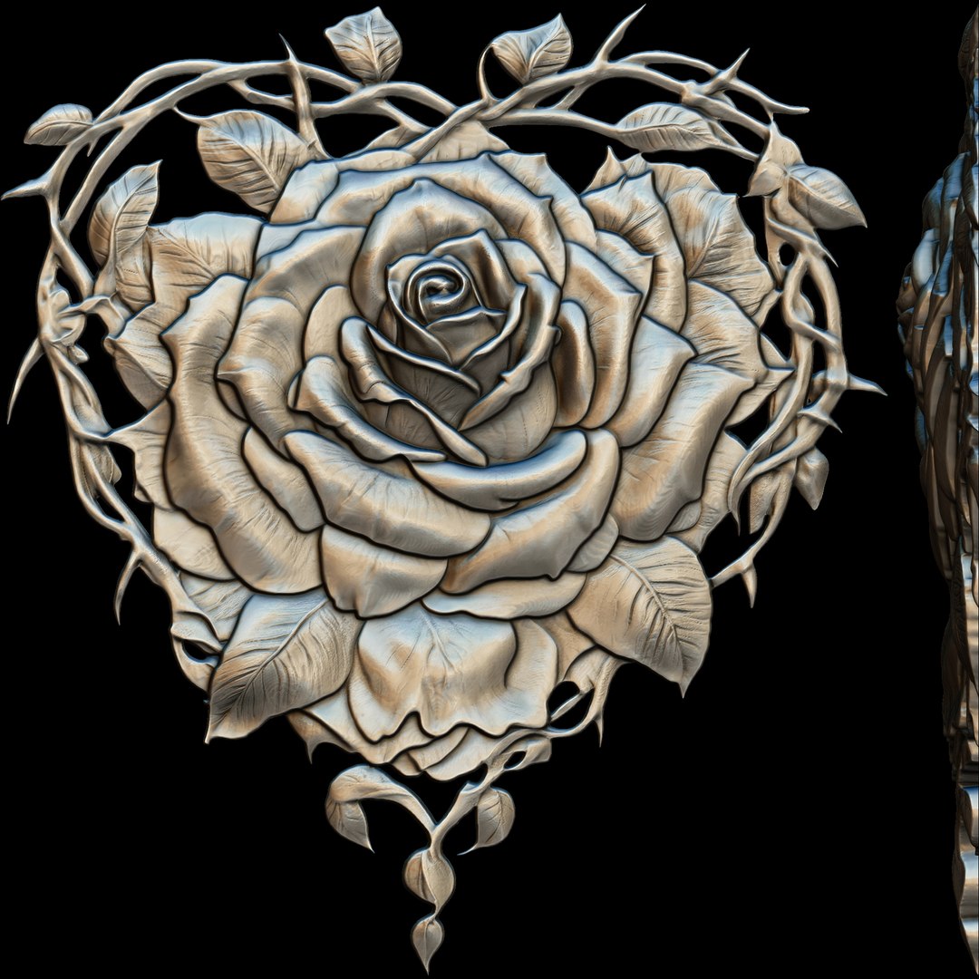 DECORATIVE ROSE RELIEF 3D PRINT MODEL 3D Model - TurboSquid 2294169