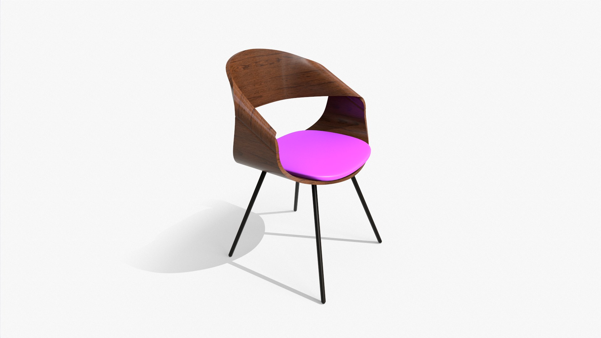 3D Modern Chair - Walnut Wood Model - TurboSquid 2230814
