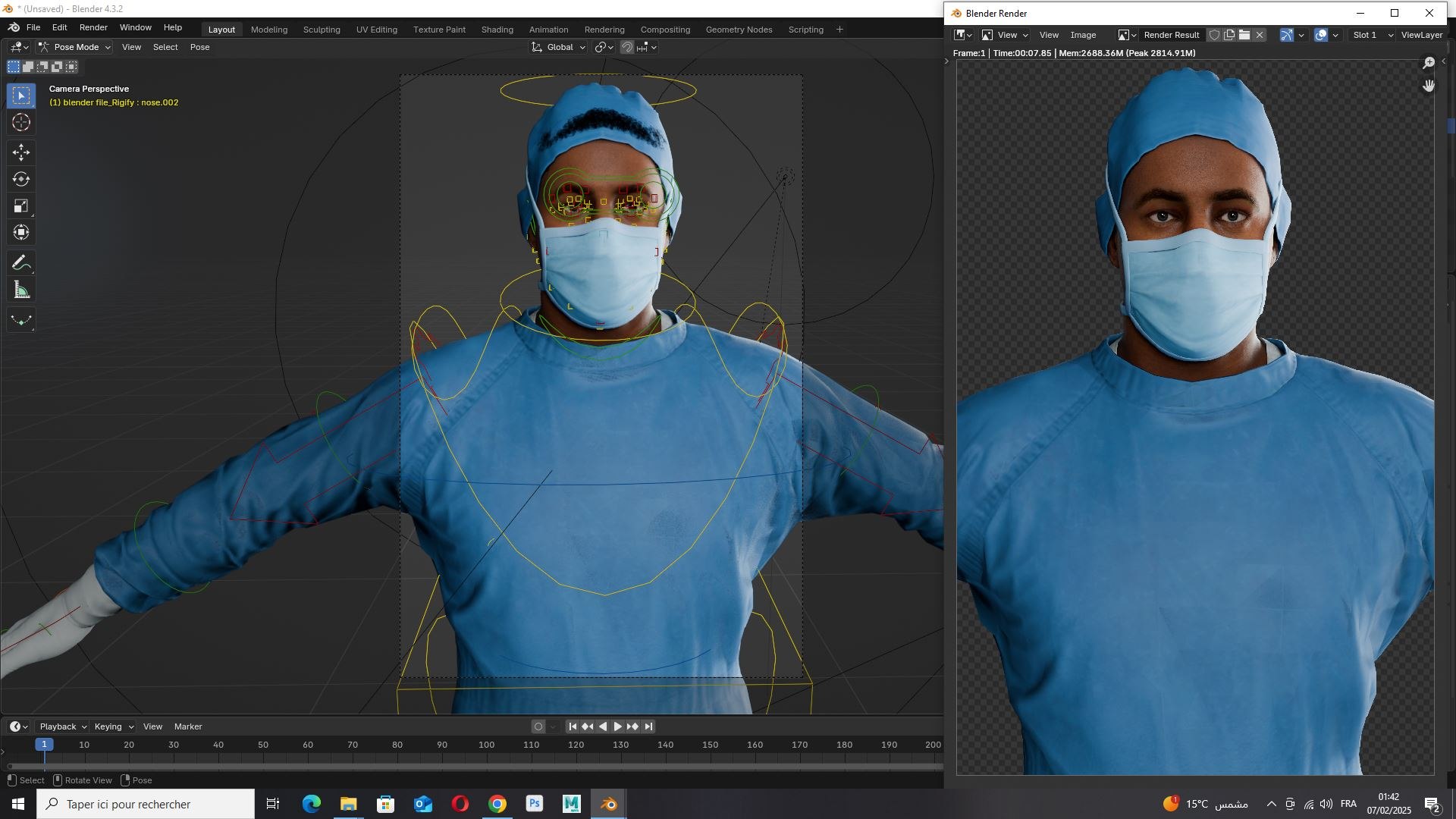 3D Surgeon In PPE 3D Model Rigged Game Ready - TurboSquid 2353037