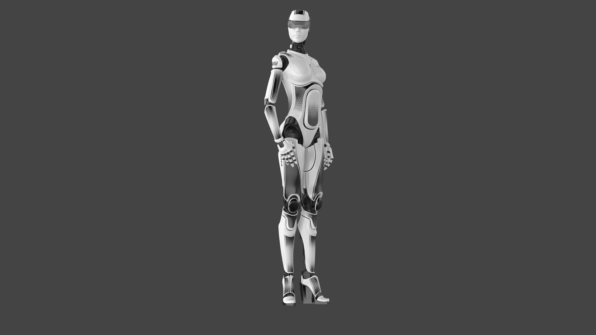 Female Cyborg Robot Police Officer 3D Model - TurboSquid 1713802