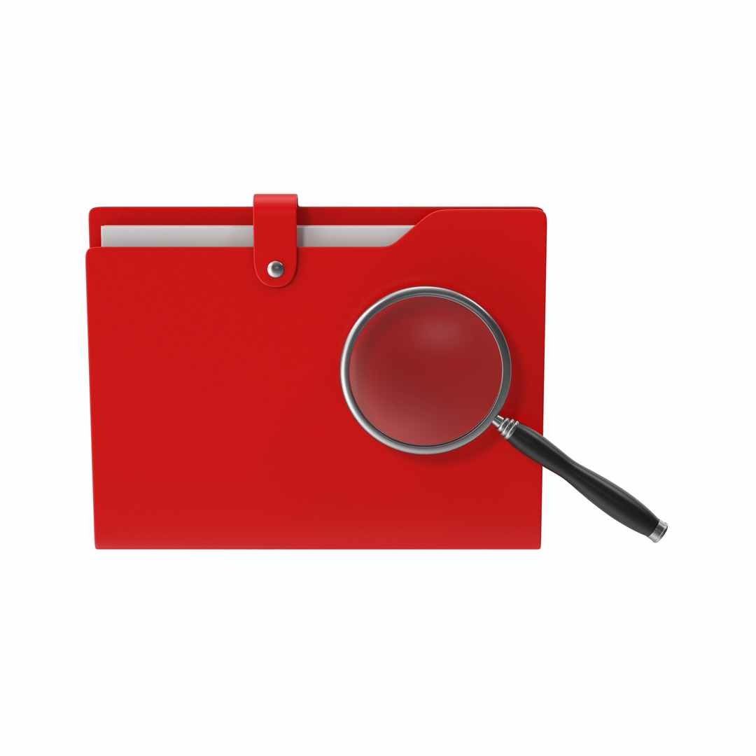 3D File Folder And Magnifying Glass Model - TurboSquid 2269412