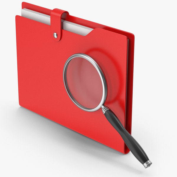 modelo 3d Carpeta roja y lupa - TurboSquid 2269412