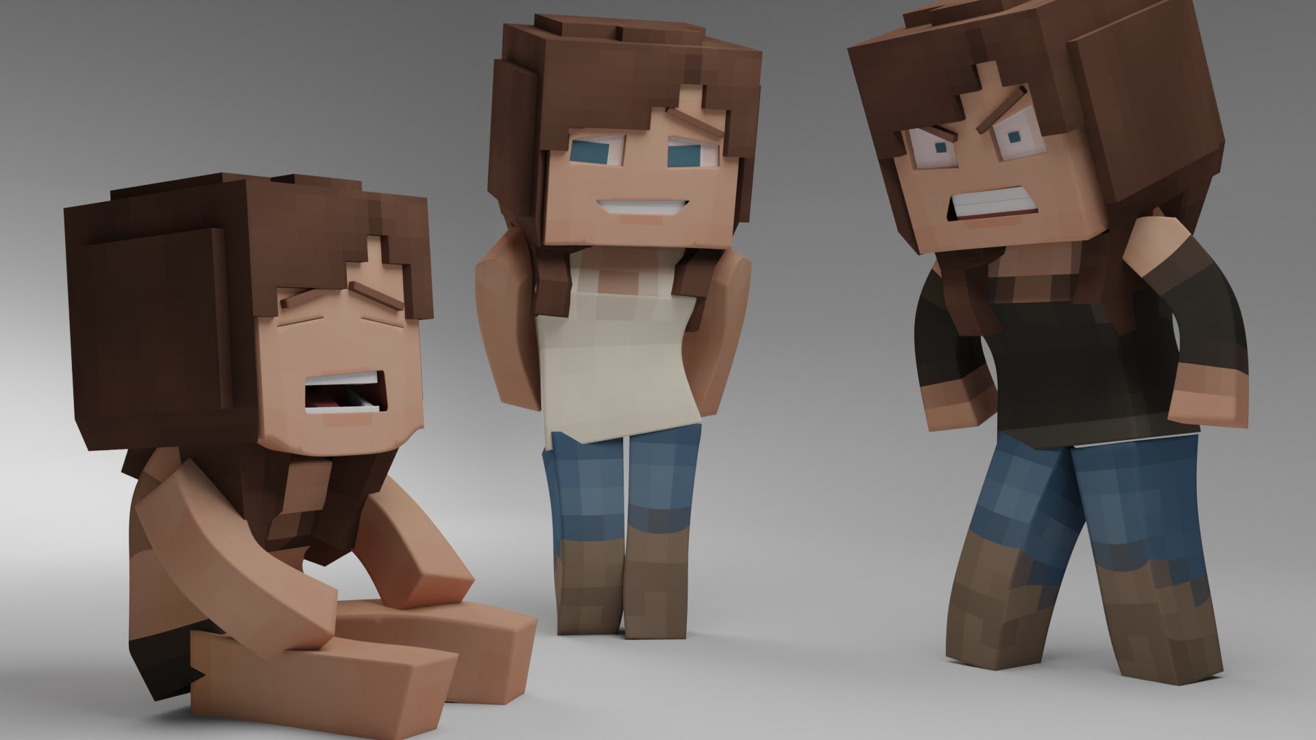 3D Minecraft Inspired Female Character Model - TurboSquid 1909527