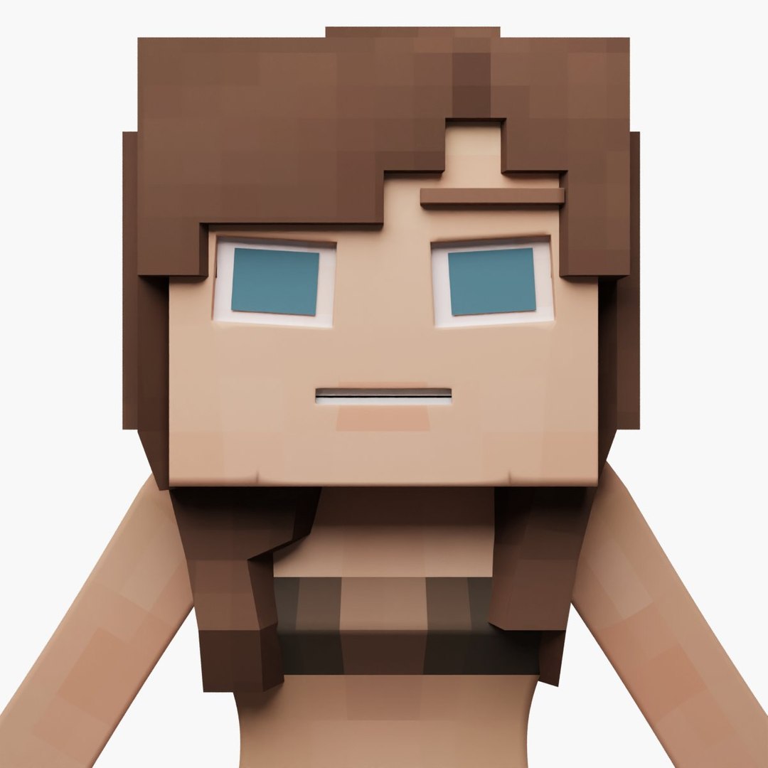 3D Minecraft Inspired Female Character model - TurboSquid 1909527