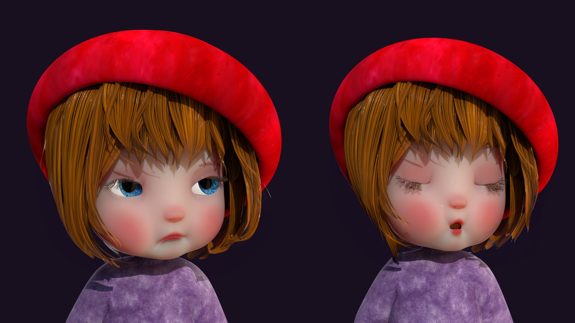 3D Cartoon Girl Rigged With Puppy - TurboSquid 2179432
