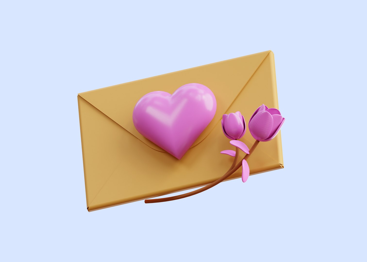 Love Letter 3D Illustration 3D Model - TurboSquid 2230823