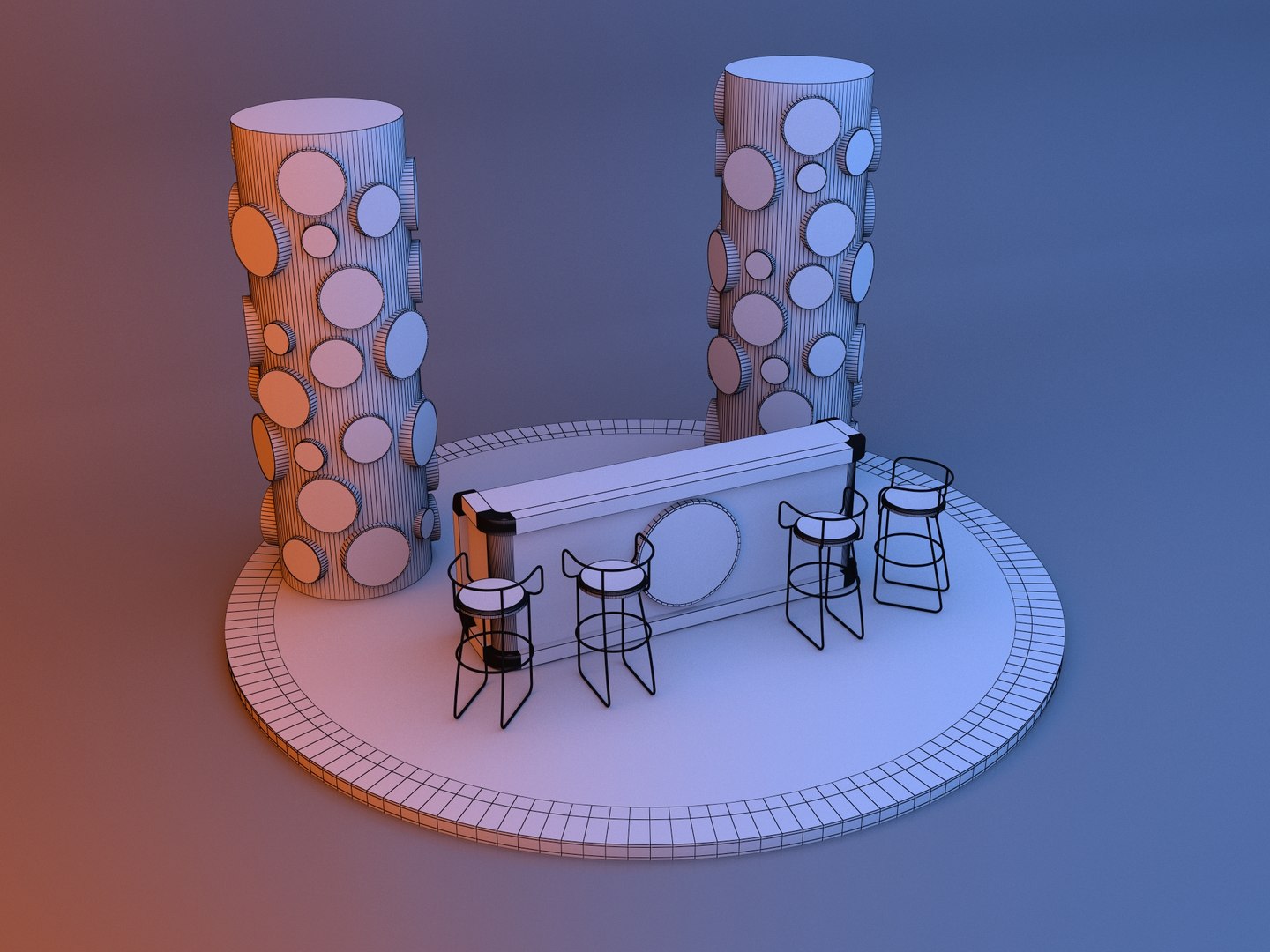 3D Sci-fi Infinity Mirror Bar Model - TurboSquid 1932444