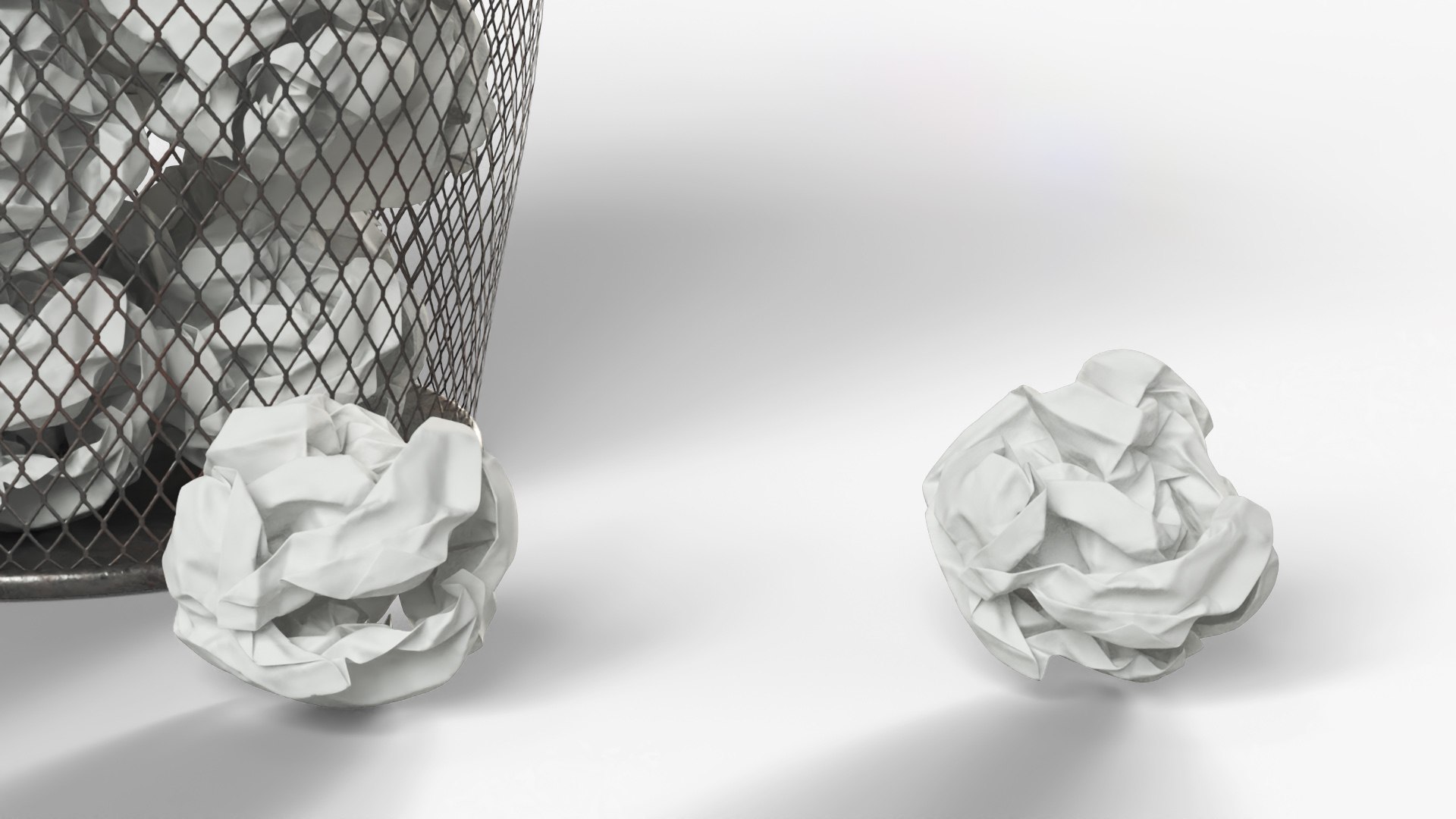 3D Model Trash Can Filled Paper - TurboSquid 2371599