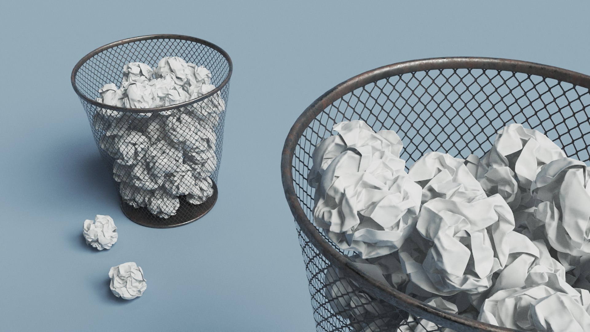 3D Model Trash Can Filled Paper - TurboSquid 2371599