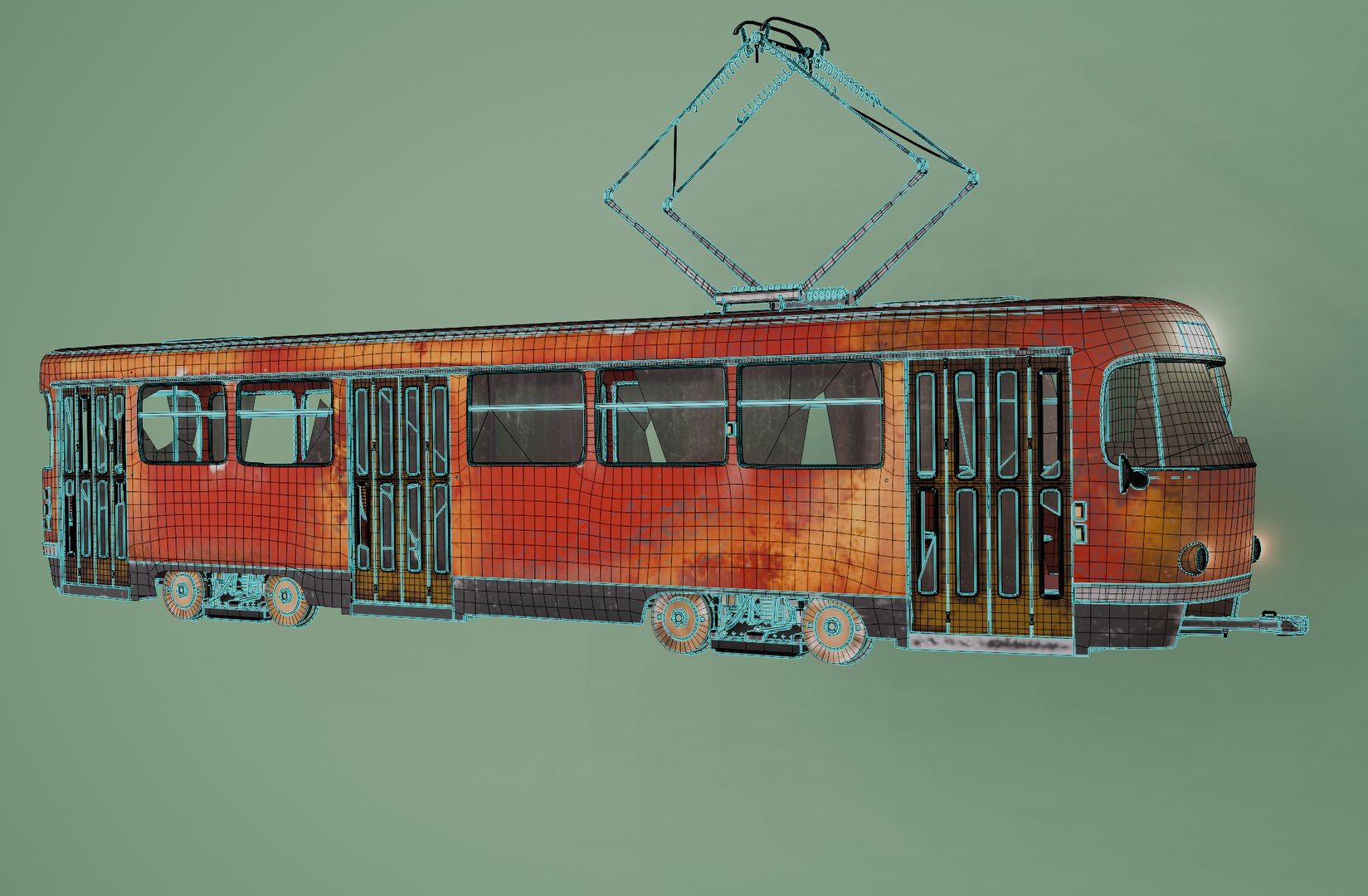 3D TRAM Baked EASTERN EUROPE Transport Model - TurboSquid 2262050