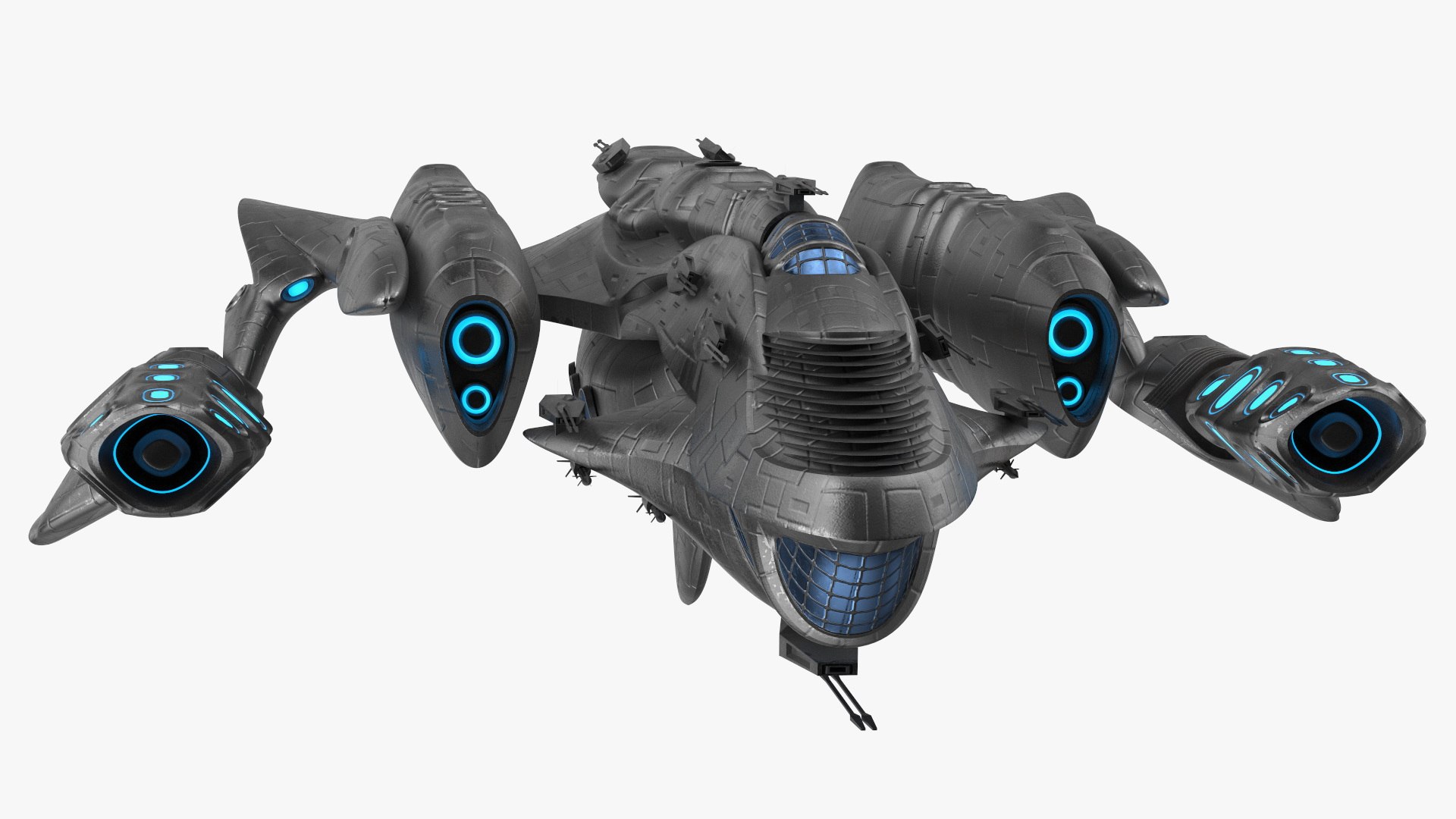 Sci-Fi Space Warship Black 3D Model - TurboSquid 2224896