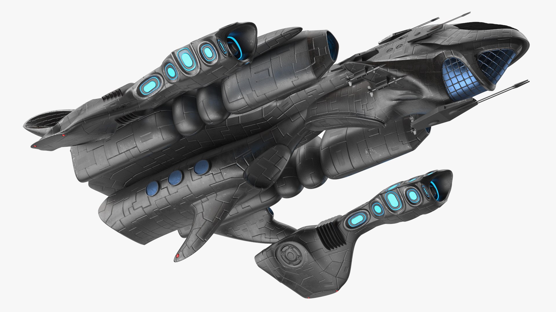 Sci-Fi Space Warship Black 3D Model - TurboSquid 2224896
