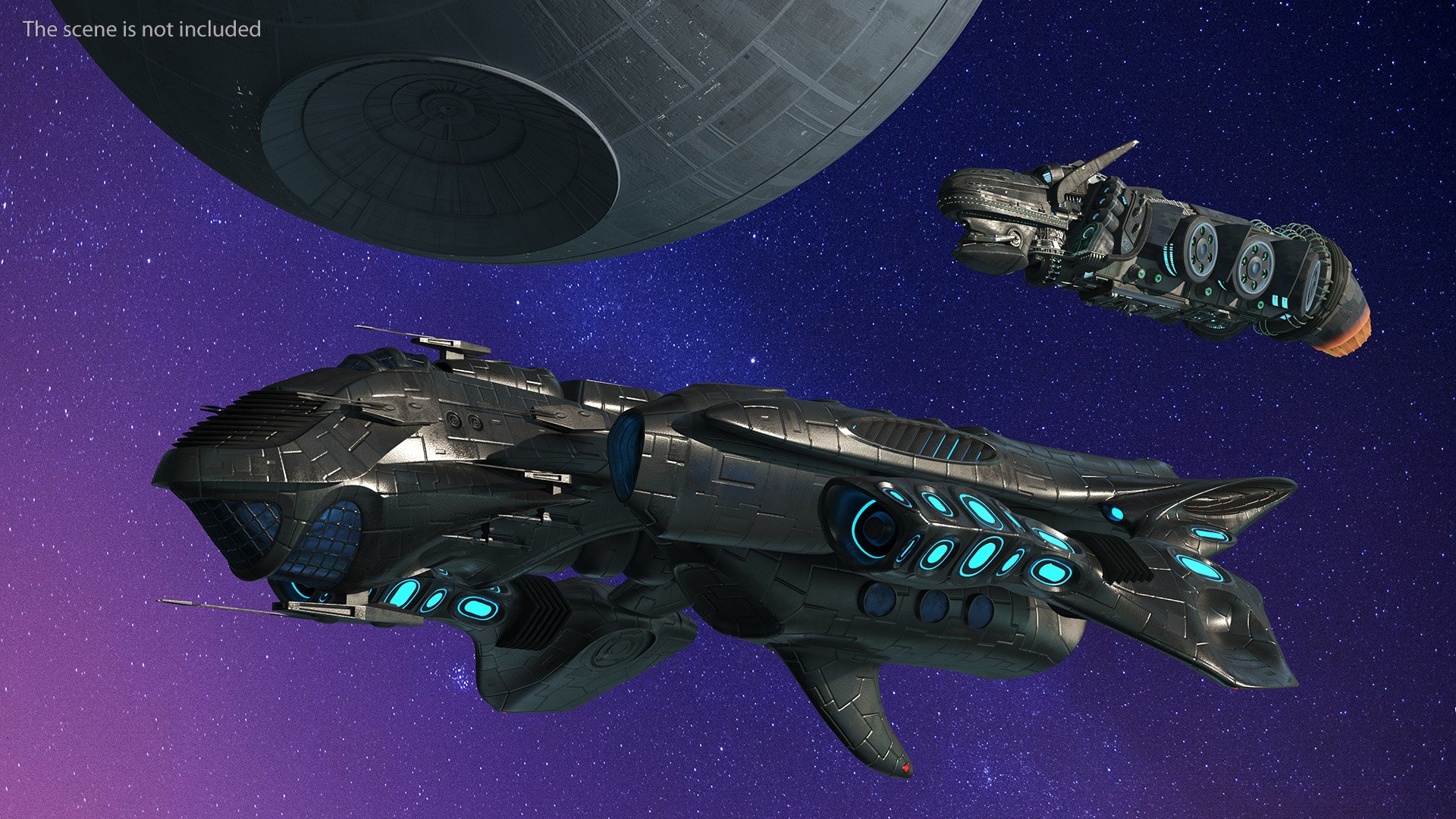 Sci-Fi Space Warship Black 3D Model - TurboSquid 2224896