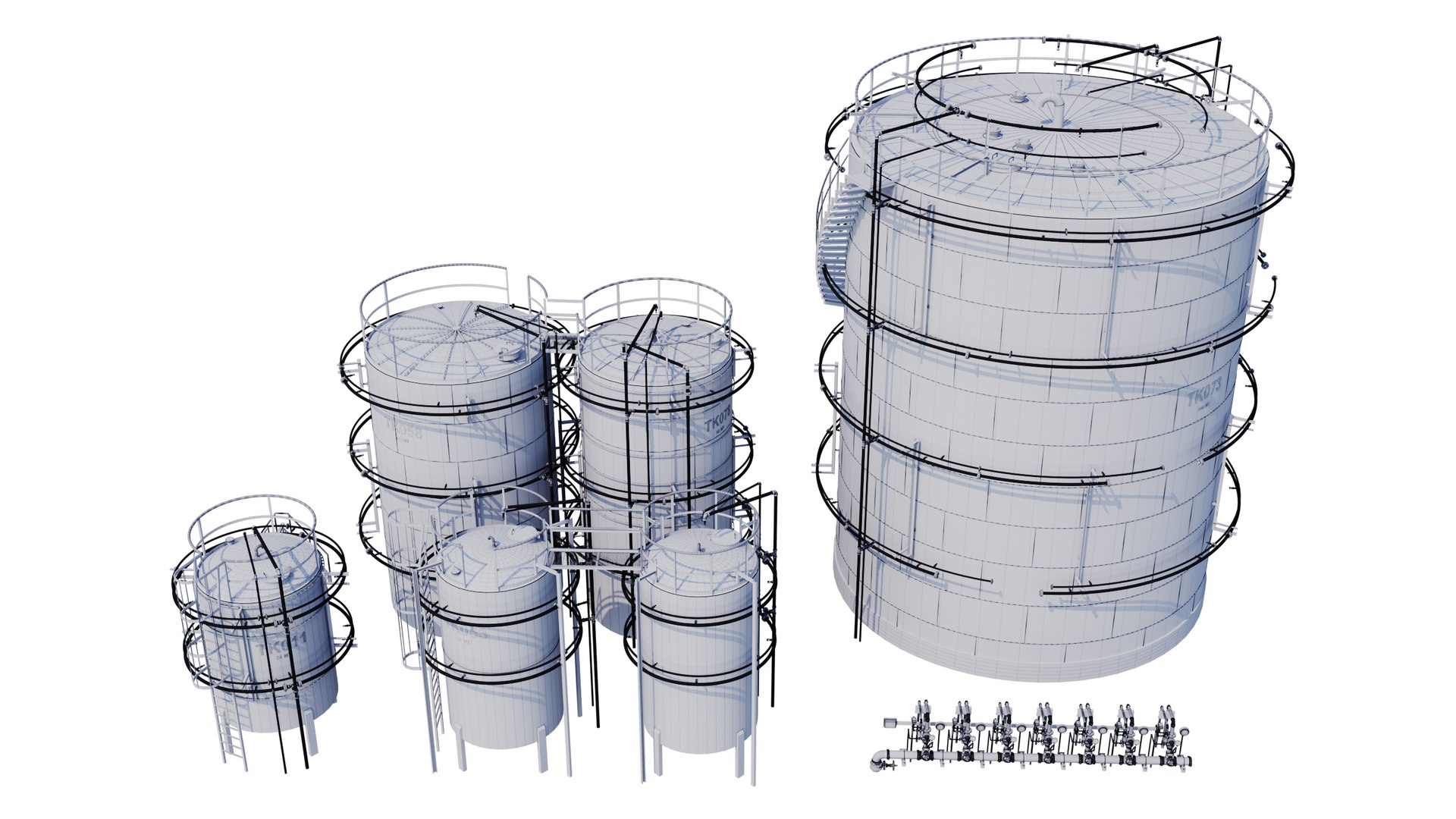 Industrial Oil Tanks 3D Model - TurboSquid 2350917