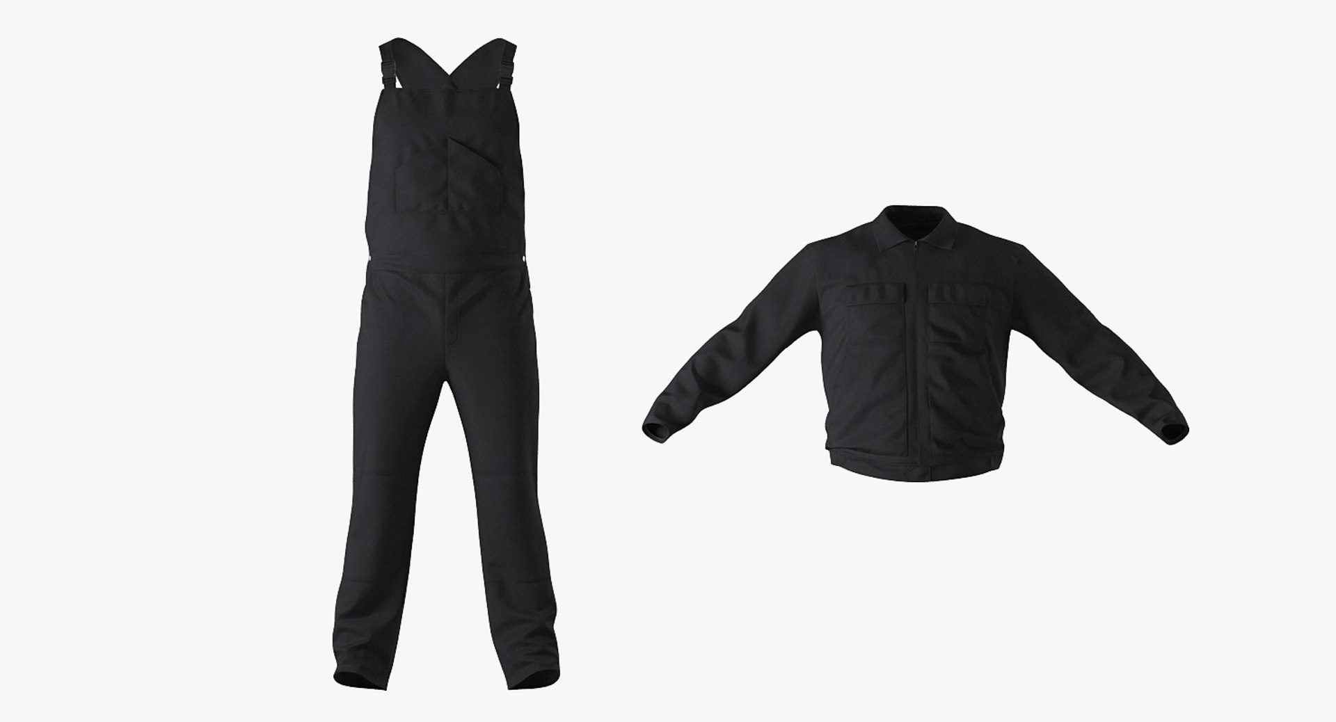 Long Sleeve Coveralls Uniform 3d Model