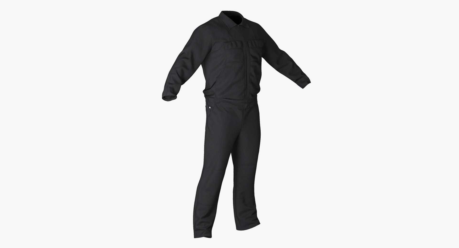 long sleeve coveralls uniform 3d model