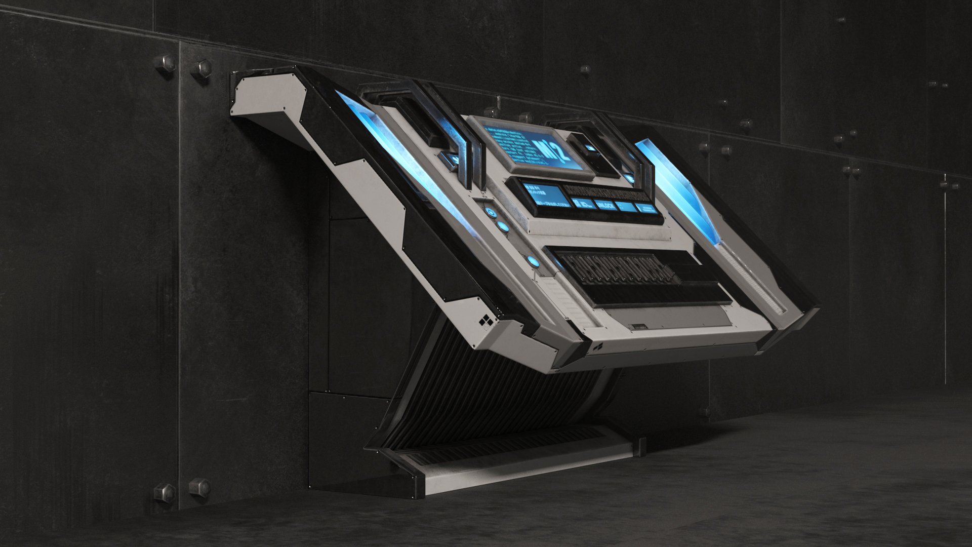 Sci Fi Control Panel Table L 3D model - TurboSquid 2028326