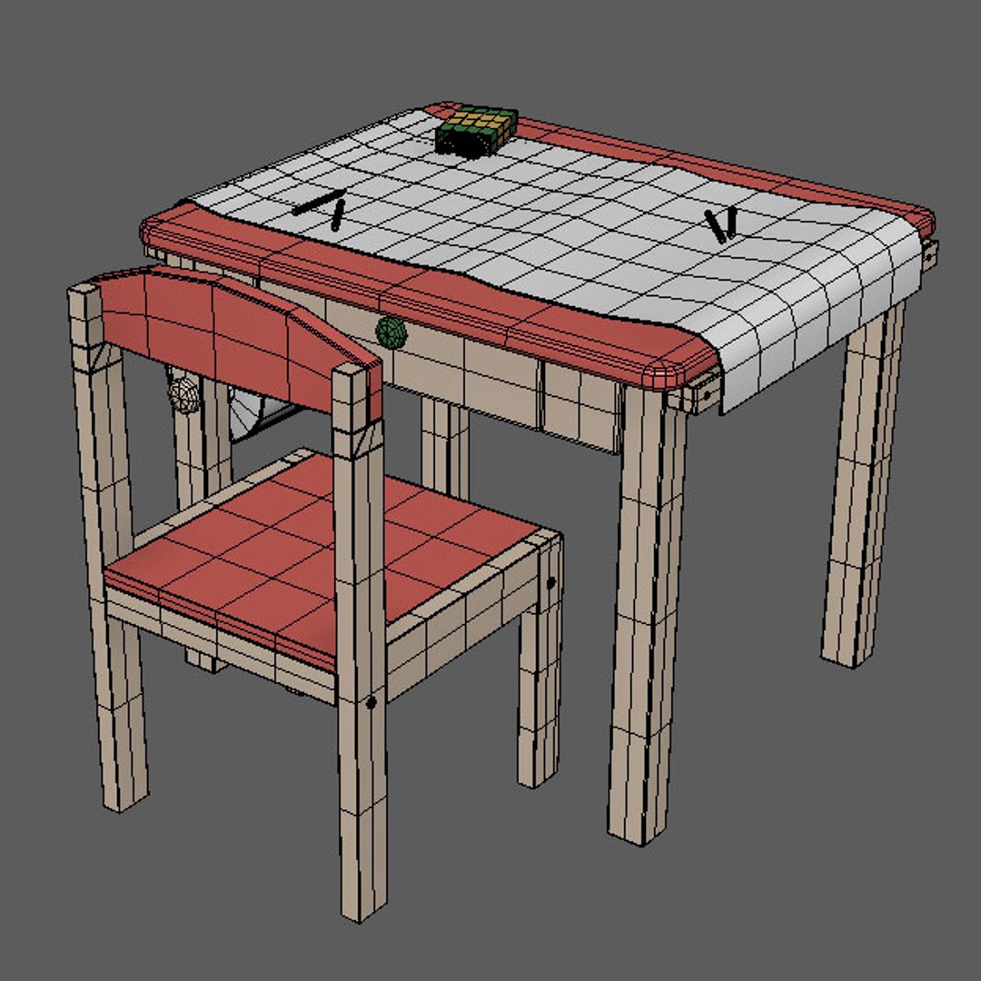 3D Kid Table Model - TurboSquid 1365145