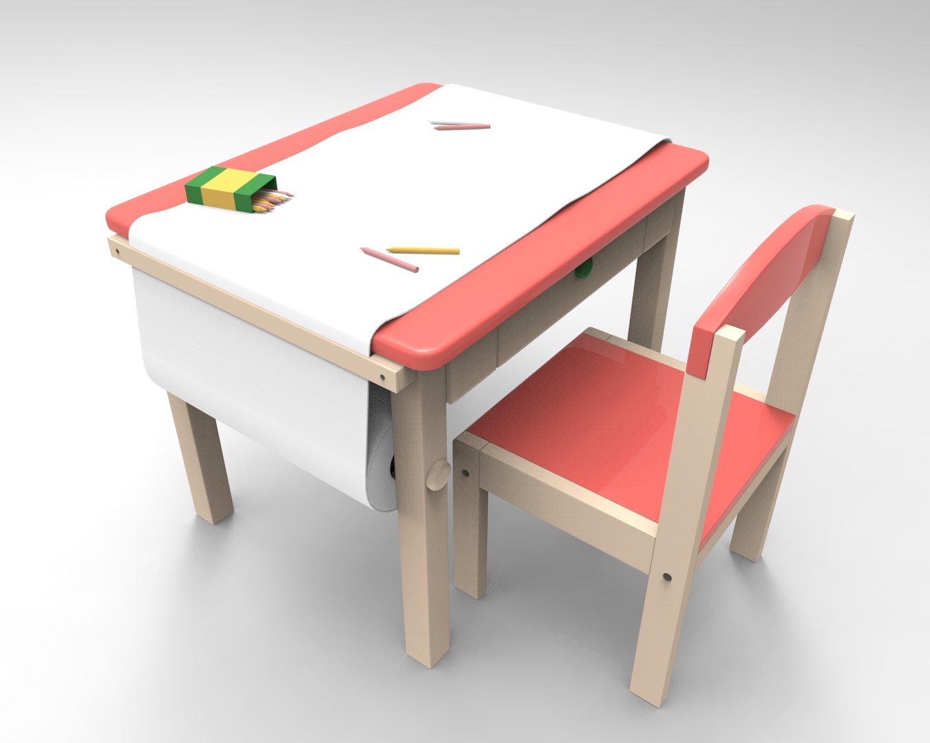 3D Kid Table Model - TurboSquid 1365145