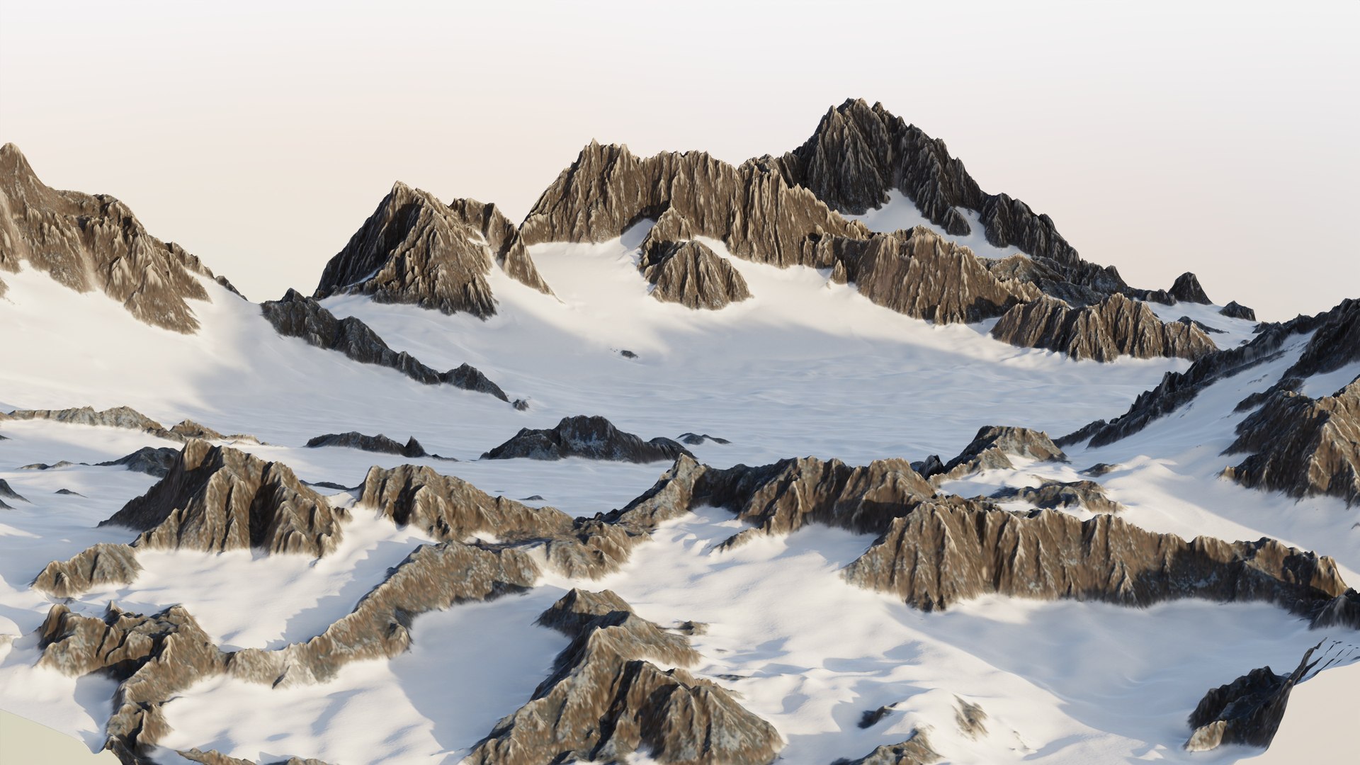Snowy landscape model - TurboSquid 2152458